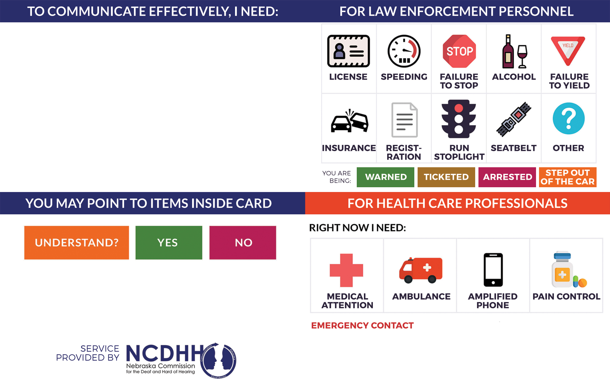 Hard of Hearing Communication Identification Card Application ...
